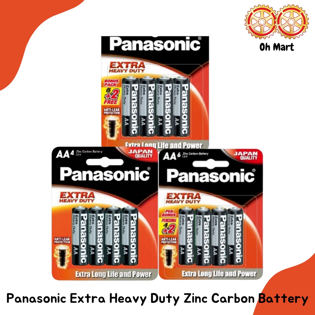 Panasonic EXTRA Heavy Duty Zinc Carbon Battery AA4/AA6/AA8 | Shopee ...