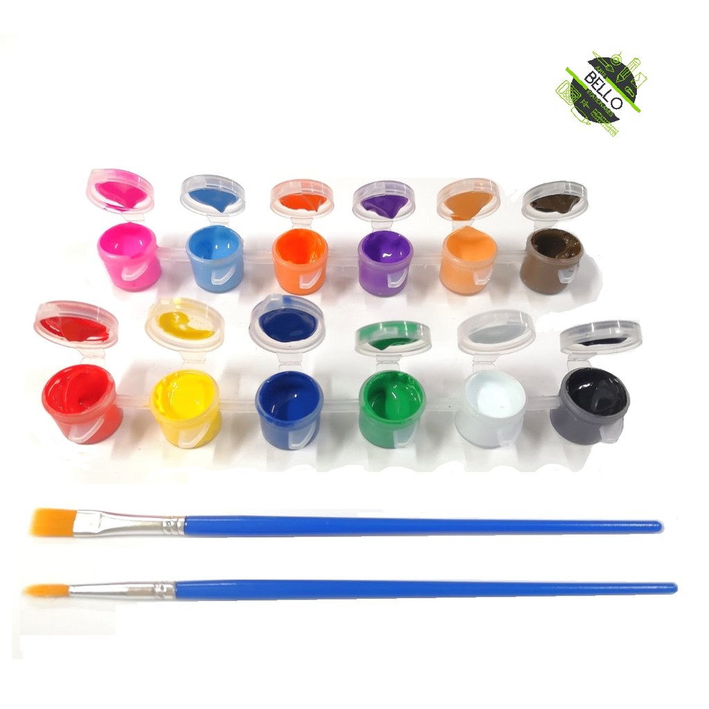[DIY CRAFT] Mini Acrylic Color 6col / 12col Paint Set for Kids and ...