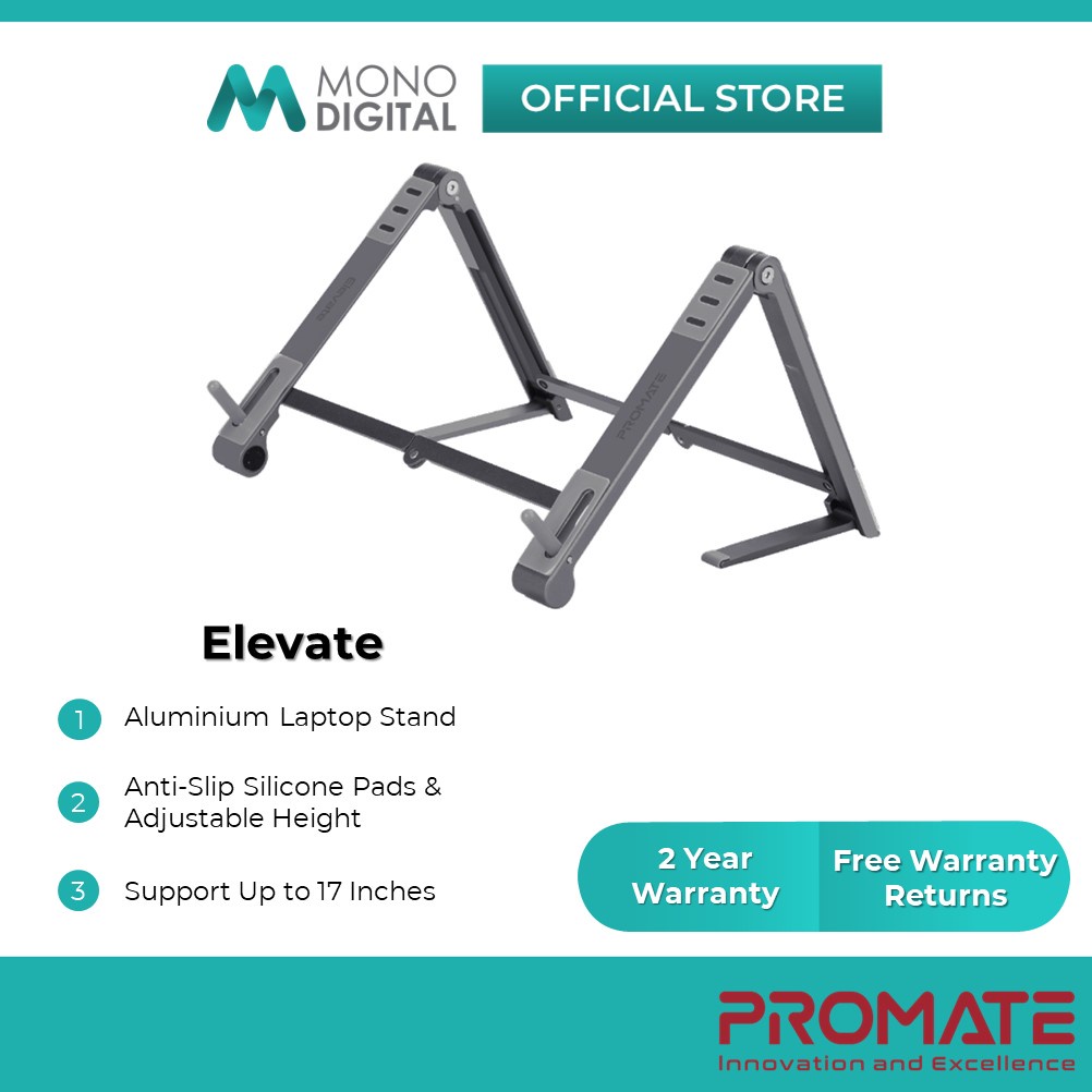 Promate Elevate NotePal Laptop Stand with Aluminium Material and ...