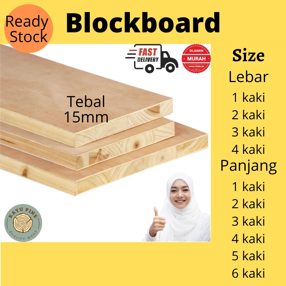 [ Can Custom Size ]Blockboard 15mm | Table Top | Rack | Shelf Board ...