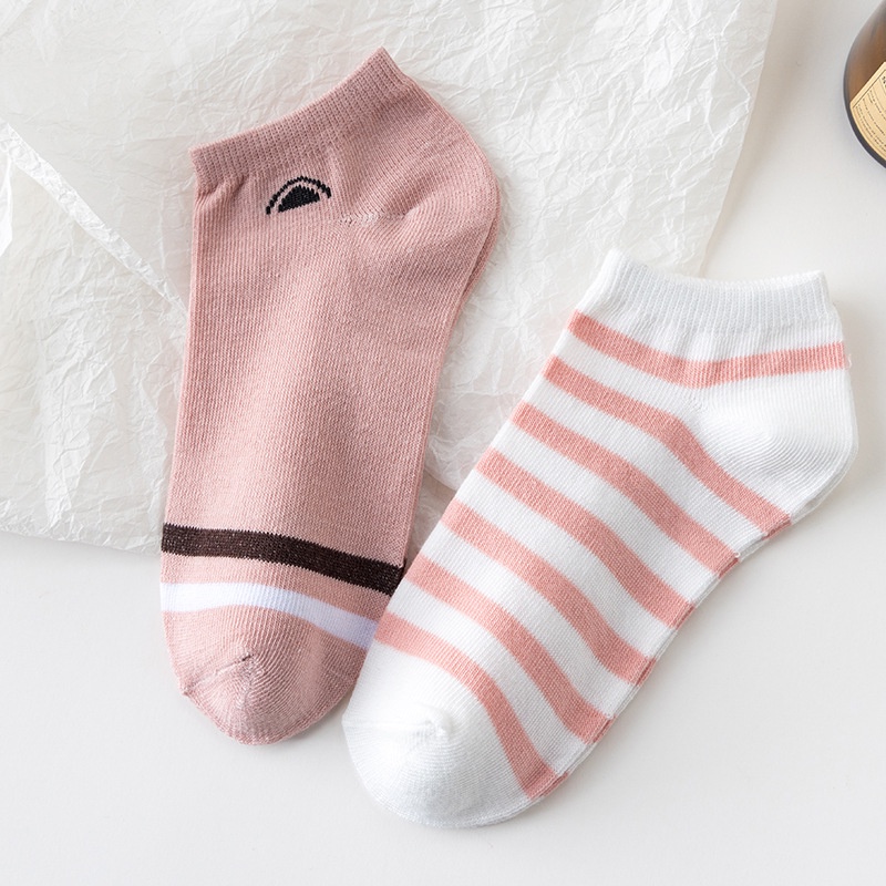Mrs.socks Pink Pattern Cat Cute Socks Ankle Socks Women Stokin Pendek ...