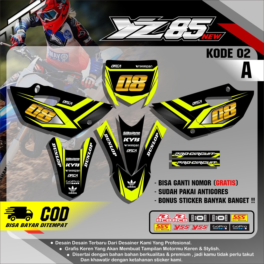 Sticker Striping Decal Sticker Semi Full Trim Variation Yamaha YZ 85 ...