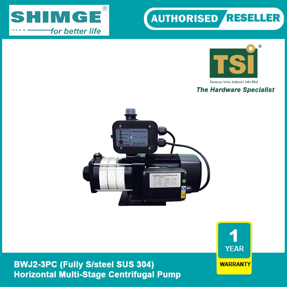 SHIMGE HORIZONTAL MULTI-STAGE CENTRIFUGAL PUMP (FULLY S/STEEL SUS 304) BWJ2-3PC | Shopee Malaysia