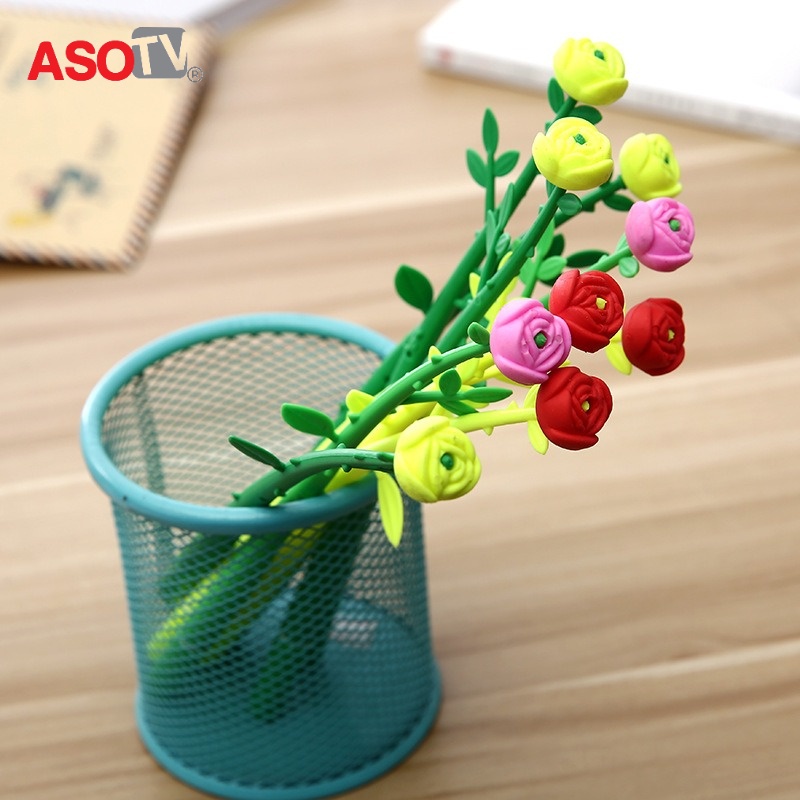 ASOTV® Rose Flower Tea Flower Gel Pen Stationery Cute Free Gift 4064 / ...