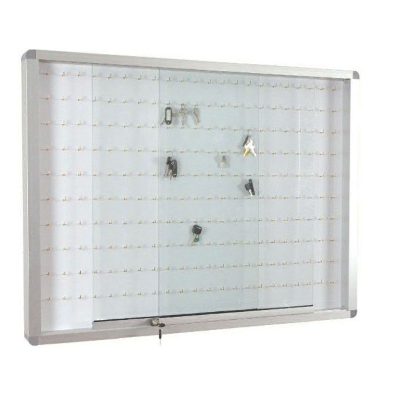 Aluminum frame key cabinet c/w sliding glass panel with key lock ...