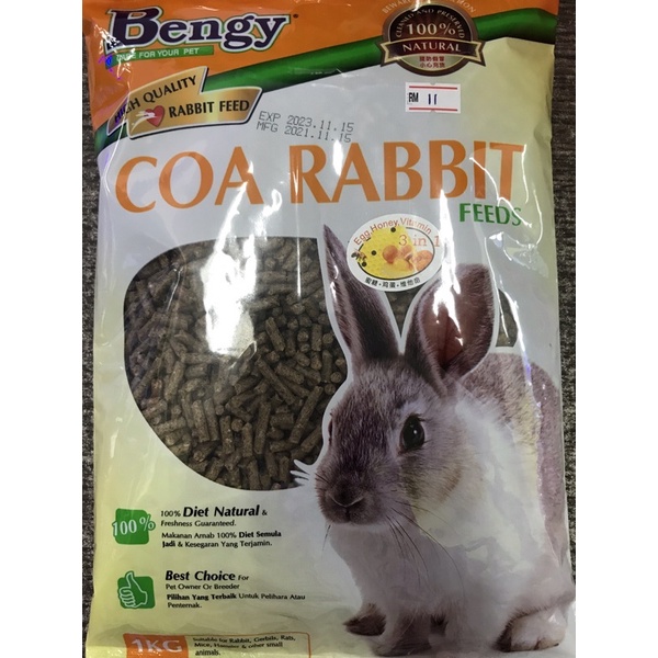 bengy coa rabbit feeds honey 1kg rabbit food | Shopee Malaysia
