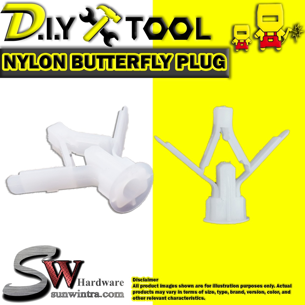 [SW Hardware] [10 Pcs] High Quality Nylon Butterfly Wall Plug for ...