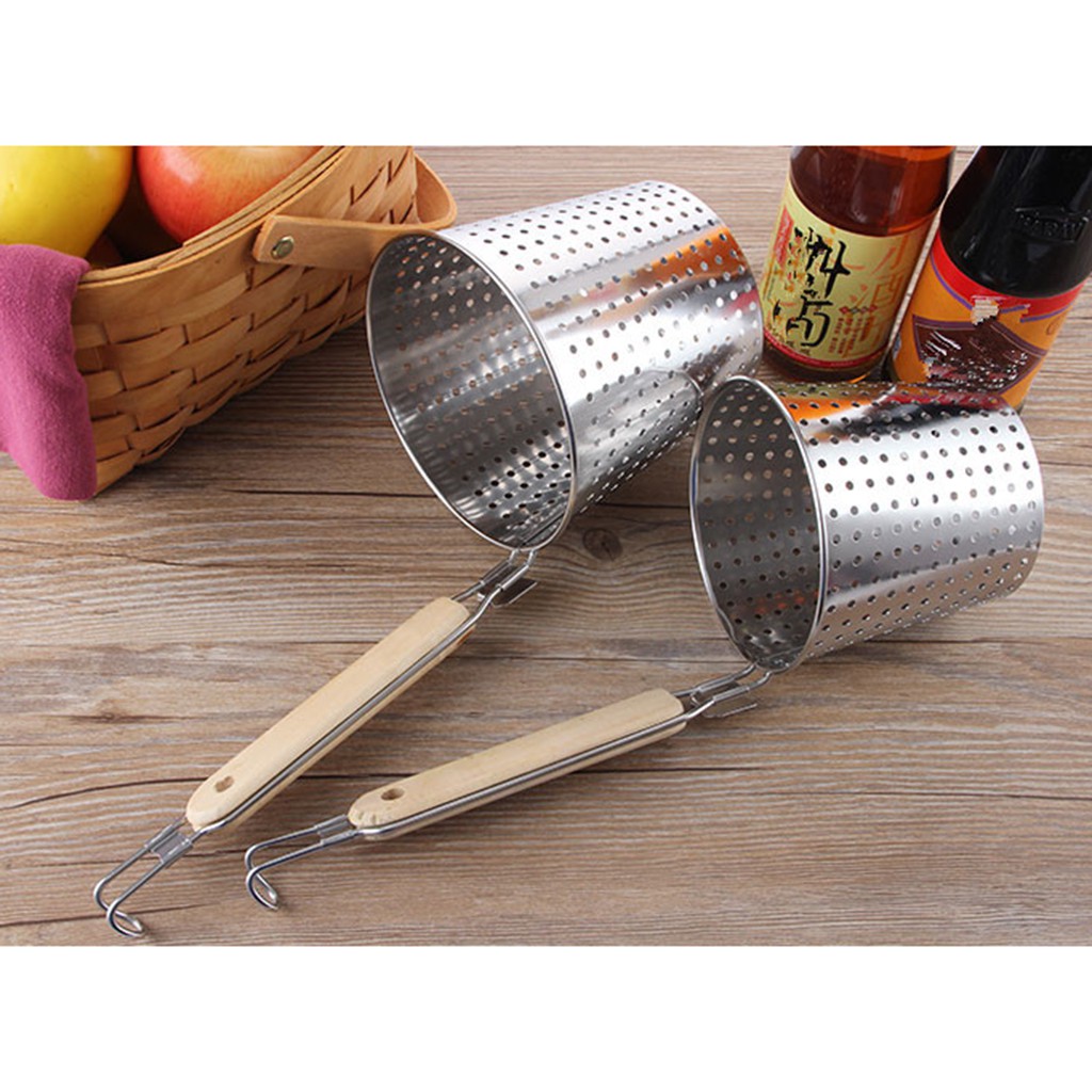 [dolitycbMY] Large Noodle Strainer with Hook, Stainless Steel, Deep Fry ...