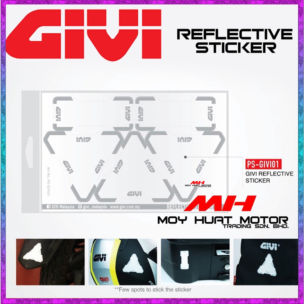 GIVI Original Safety Reflective Sticker Kit / Sticker GIVI set ...