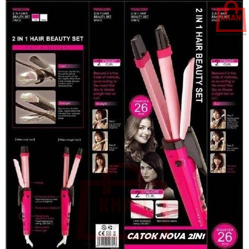 Nova 2 in 1 Hair Beauty Set Curl & Straightener Tem | Shopee Malaysia