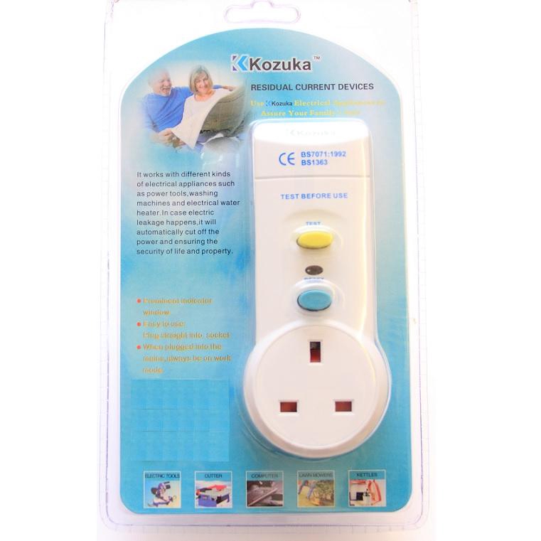 KOZUKA KPPR-13-CZ 13A Portable RCD / ELCB Socket Adaptor 30mA with ...