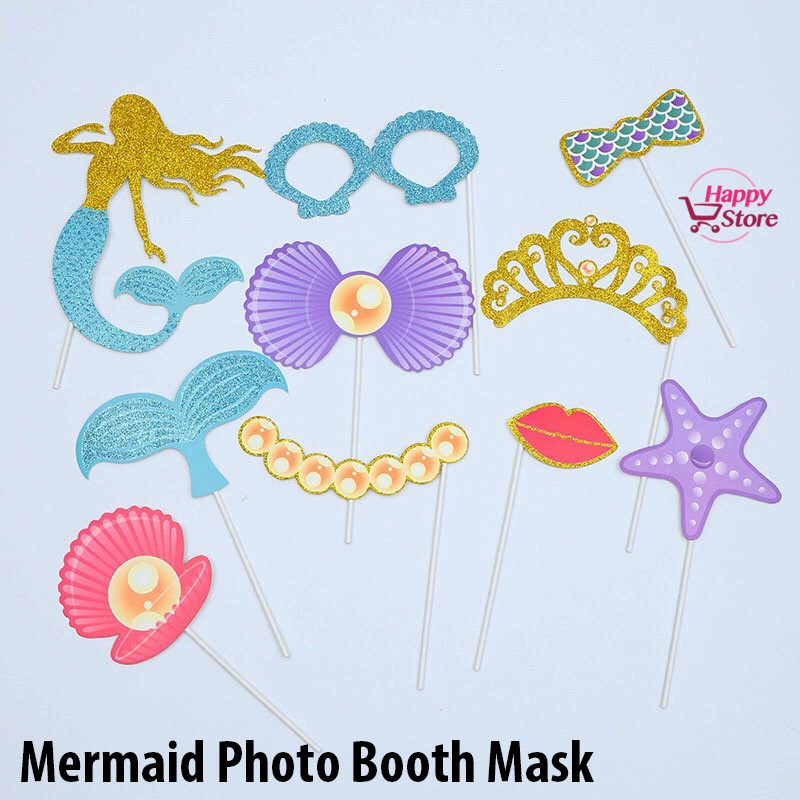 Mermaid Photo Booth Mask Birthday Party | Shopee Malaysia