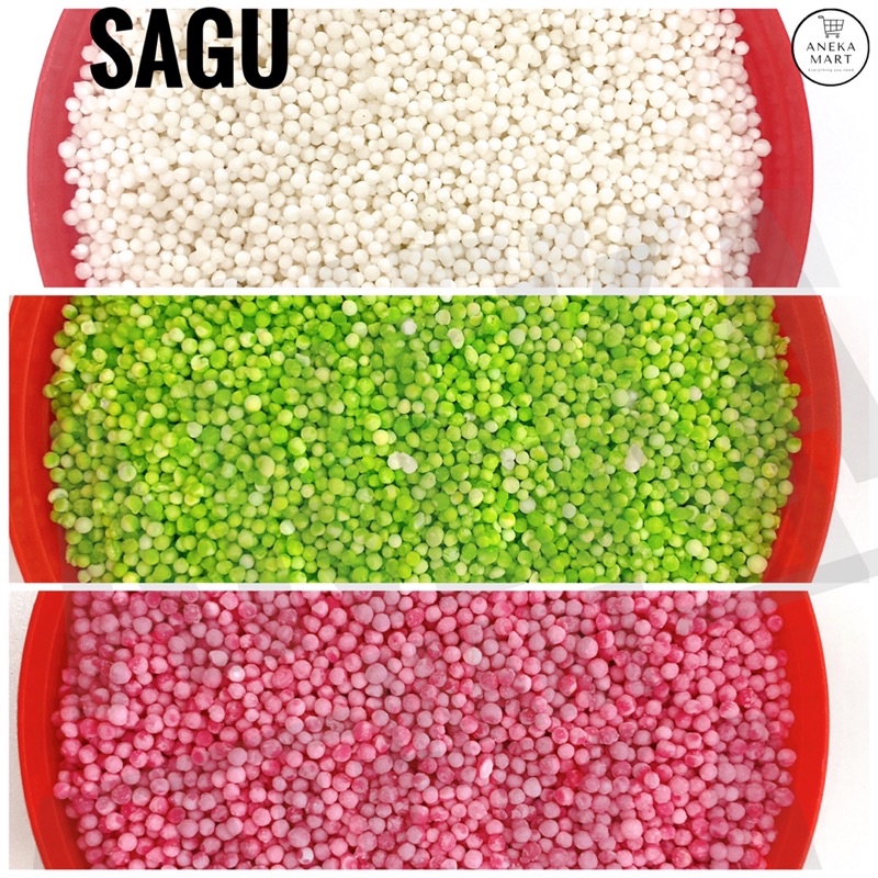 Sagu Halus Biji Sagu/Sagu Putih /Sagu Merah/ Sagu Hijau /White Sago ...