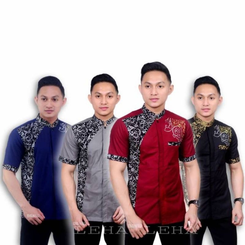 HIJAU Koko Batik Fashion Muslim Combination C07 Al Haramain Green S/M/L ...