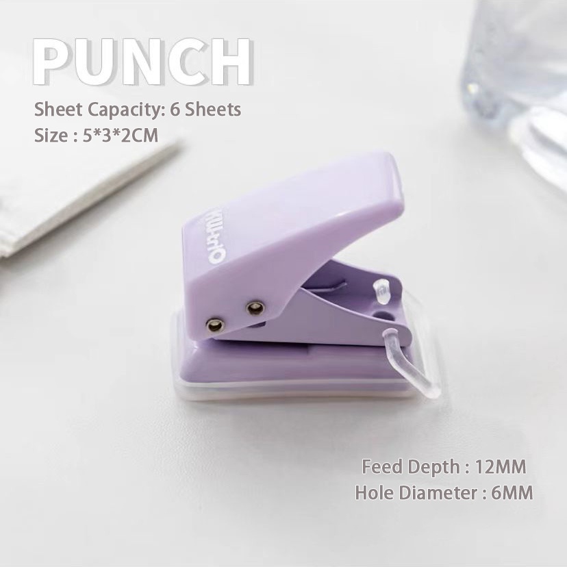 Letit Mini Paper Punch 1 Hole Paper Punch Puncher Handheld Metal Round