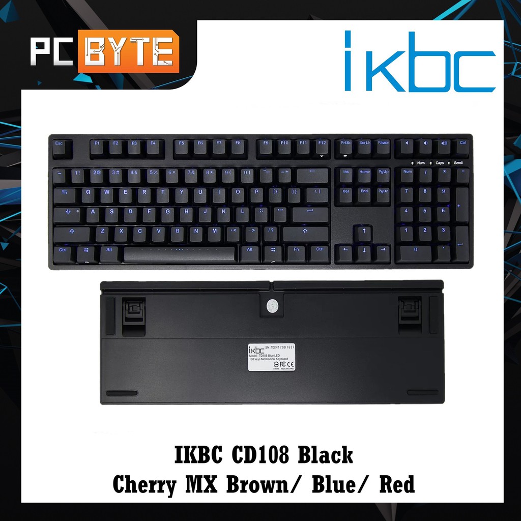 *Clearance* IKBC TD108 PBT Double Shot Blue LED Mechanical Keyboard ...