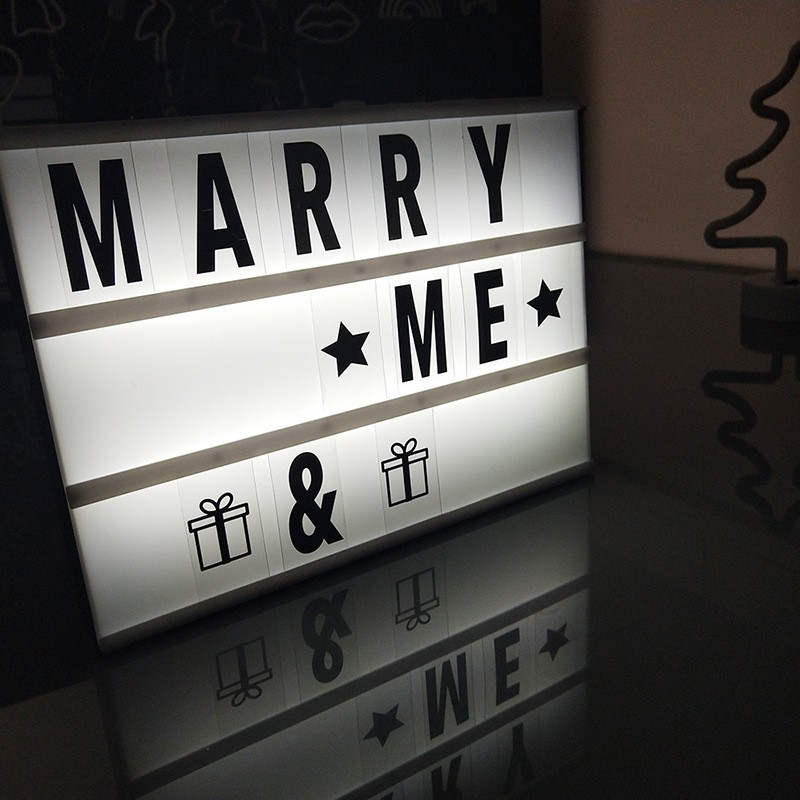 LED Letter Light Box A4 A5 A6 Alphabet Light Message Light Box（Free USB ...