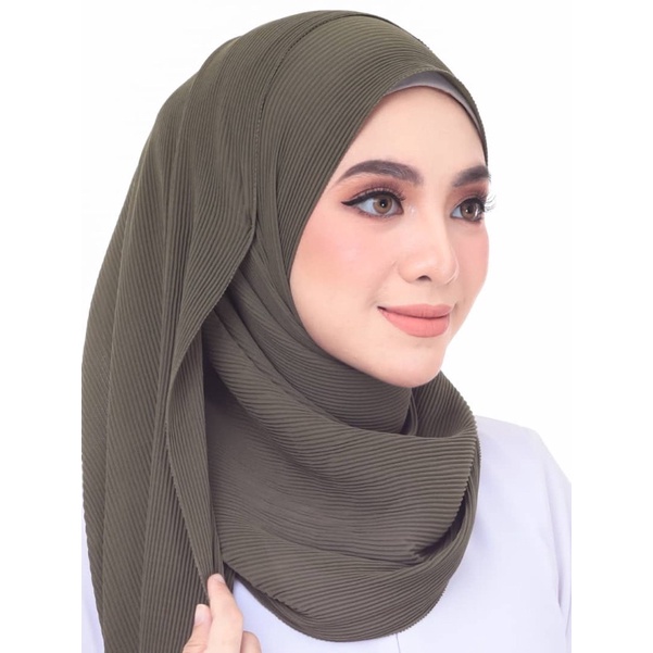 Stok Sedia Ada High Quality Premium Cotton Shawl Pleated Chiffon ...