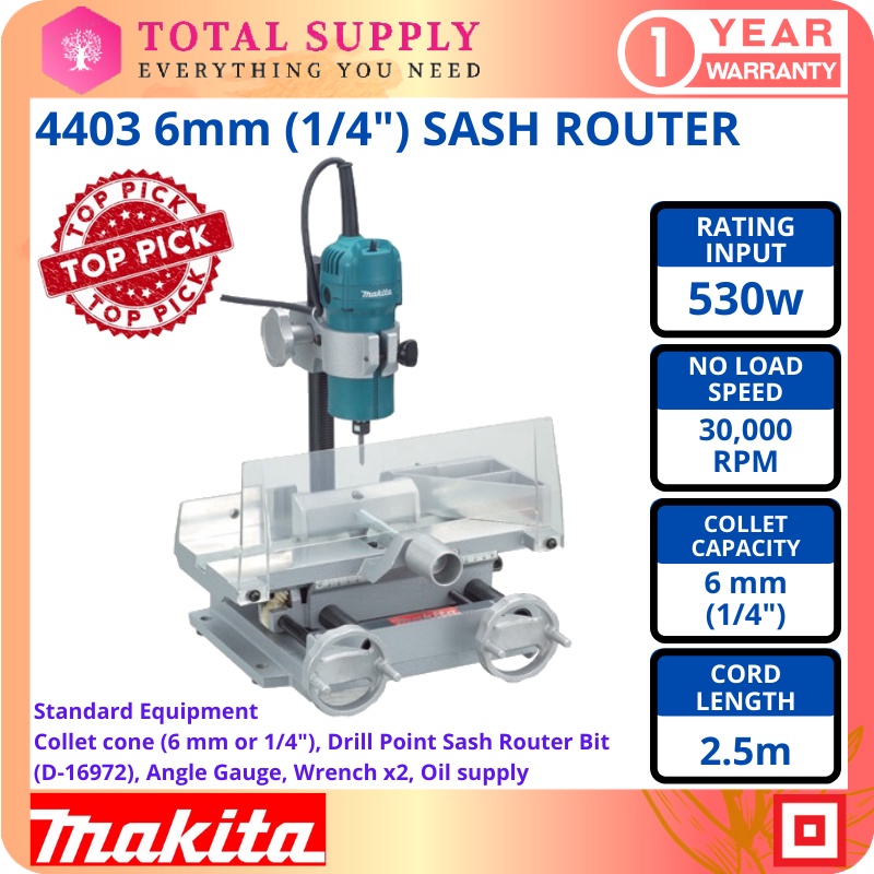Makita 1/4" Sash Router 4403 Mills and Drills Aluminum for Sashes ...