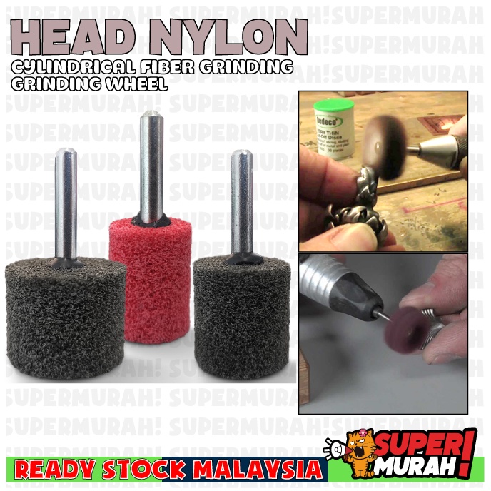 1Pcs Cylinder Nylon Fiber Grinding Head 6MM Shank Grinding Polishing ...