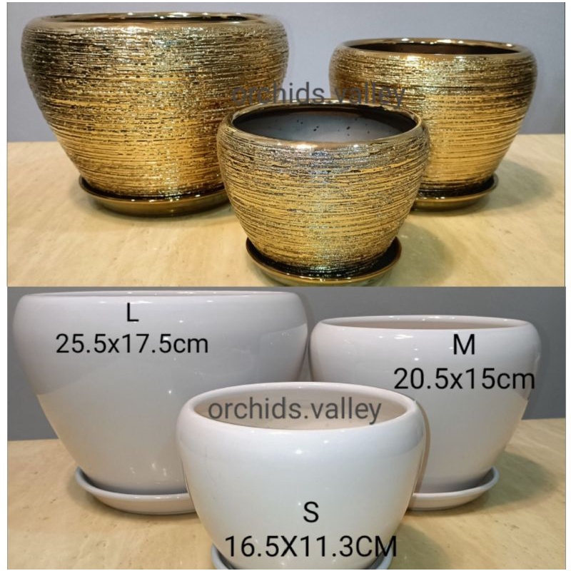 PASU SERAMIK PUTIH BERKILAT/SHINING WHITE CERAMIC VASE | Shopee Malaysia