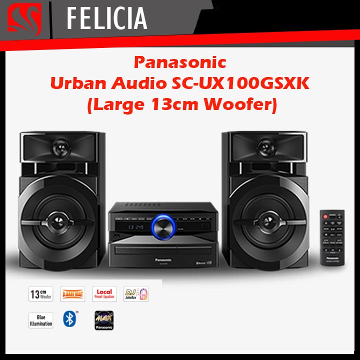 Panasonic Urban Audio SC-UX100 (300W) CD & USB Bluetooth (SC-UX100GSXK ...