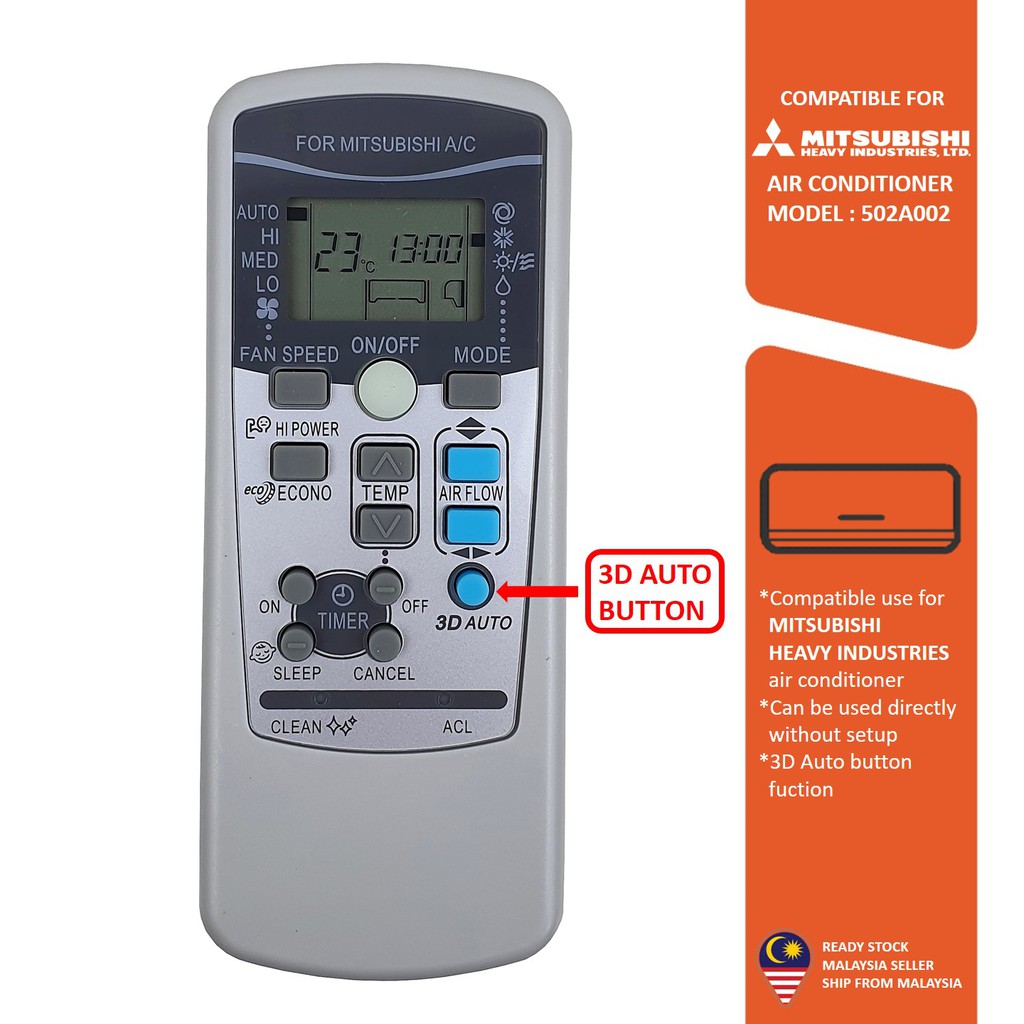 Mitsubishi Heavy Industries Air Cond Aircond Air Conditioner Remote ...