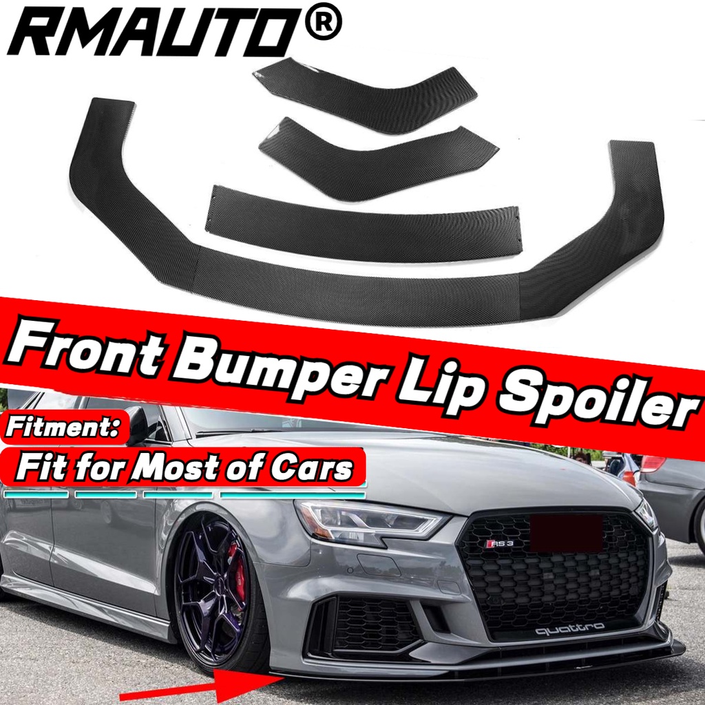 3Pcs Universal Car Front Bumper Splitter Lip Body Kit Diffuser For AUDI ...