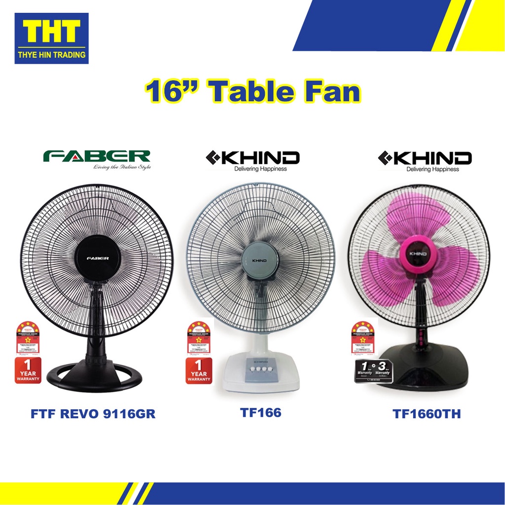 [ Khind / Faber ] 16‘’ Table Fan TF166 /TF1660TH /FTFREVO9116GR (Kipas ...