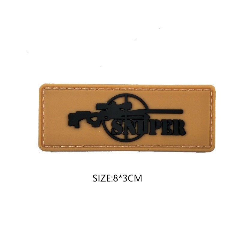 3D PVC SNIPER Patches MILITARY Hook ARMY MORALE Tactical PATCH Airsoft ...