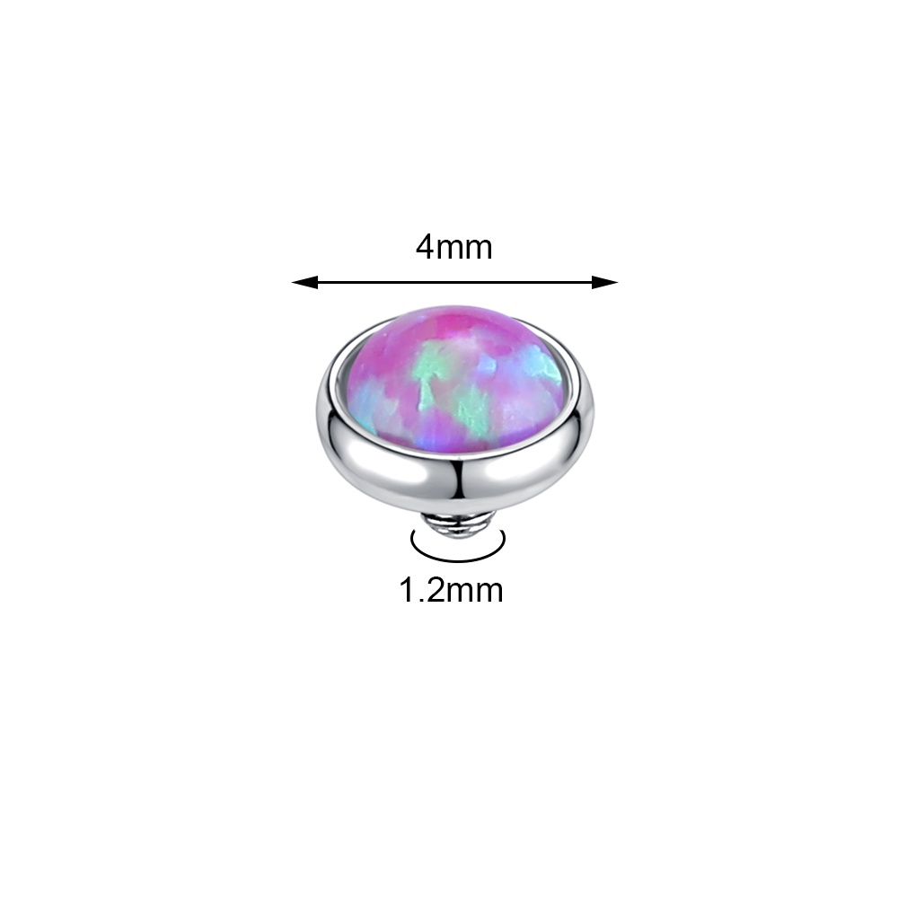 1 Pc Flower Heart Crystal Dermal Piercing Opal Dermal Anchor Tops Gem Skin Diver Stainless Steel