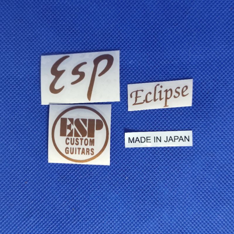 ESP Eclipse & ESP Custome guitar made in Japan decal sticker gold ...