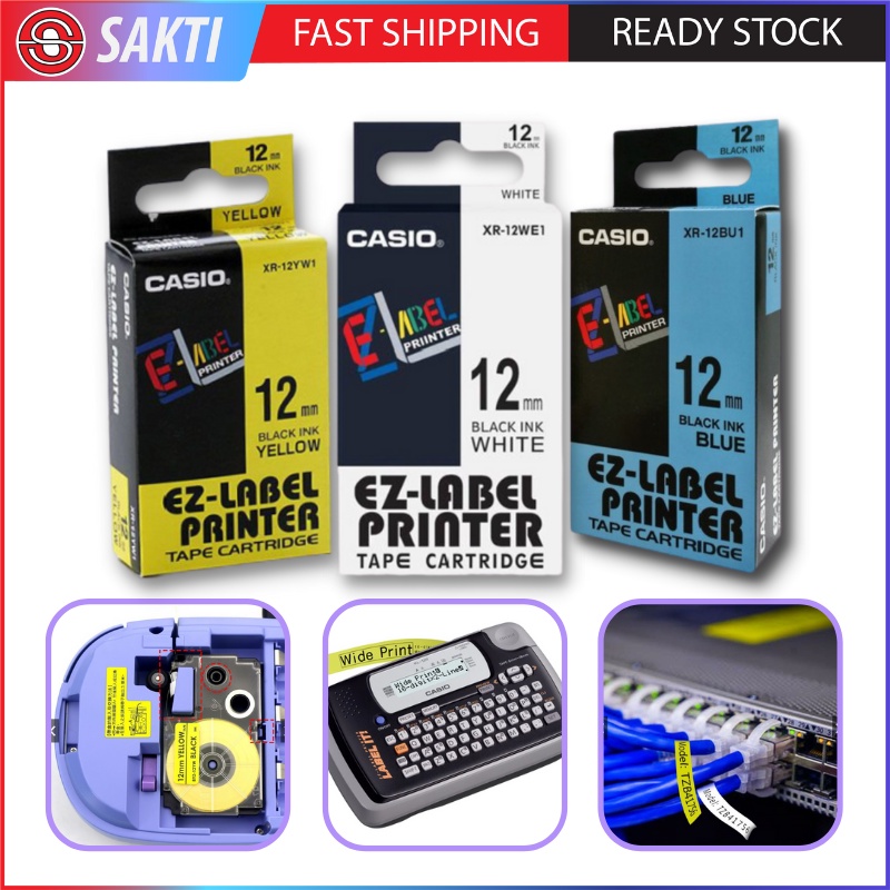 ORIGINAL Casio Ez-Label Printer Tape Cartridge (6mm/9mm/12mm) | Shopee ...