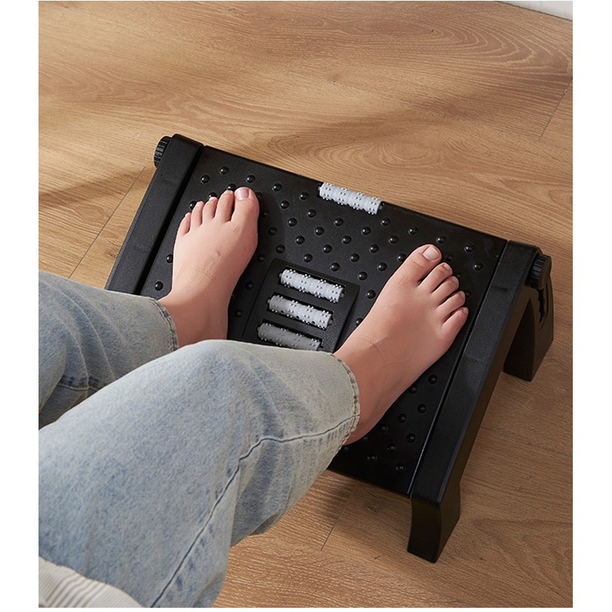 Foot Stool for Desk with Massage Rollers Foot Rest for Under Desk ...