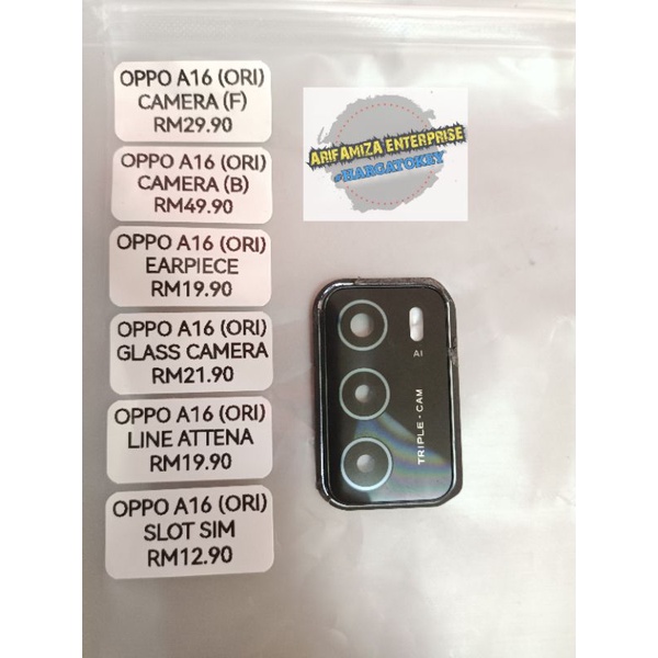 📱SPAREPARTS📱OPPO A16 CAMERA GLASS 💯ORIGINAL/MURAH & KUALITI ORI ...