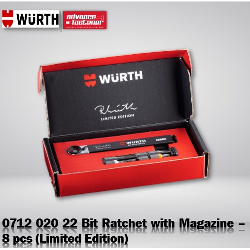 WURTH 0712 020 22 Bit Ratchet with Magazine – 8 pcs (Limited Edition ...