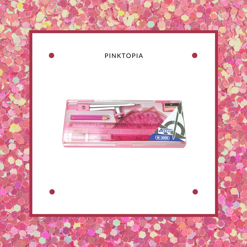 [🇲🇾Ready Stock] Pinktopia Pink Geometry Mathematical 7 Pieces Set ...