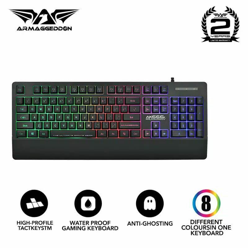 Armageddon AK 666x Kalashnikov Spill Proof Backlit Membrane Gaming ...