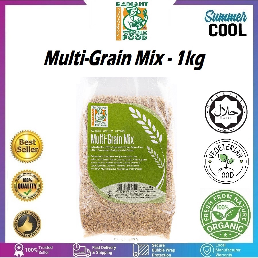 (Radiant) Organically Grown Multi-Grain Mix 有机种植的多谷物混合物 - 1kg | Shopee ...