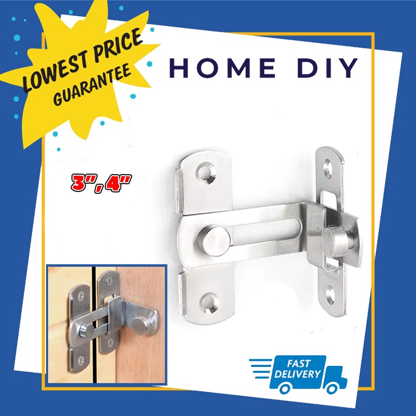 *LOWEST PRICE* 3" / 4" STAINLESS STEEL SWIVEL BOLT DOOR LATCH SLUG ...