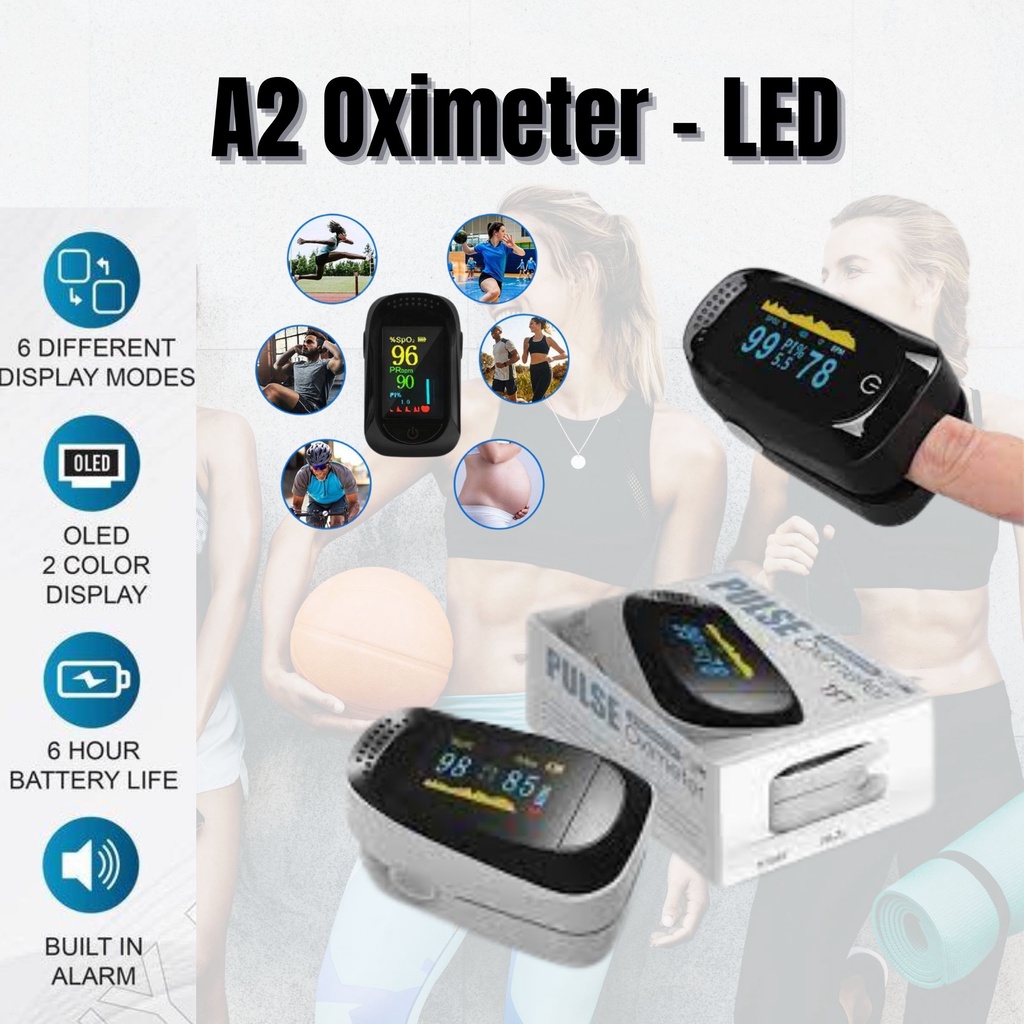 A2 LED Finger Pulse Oximeter Accurate Spo2 Monitor Oxygen Meter ...