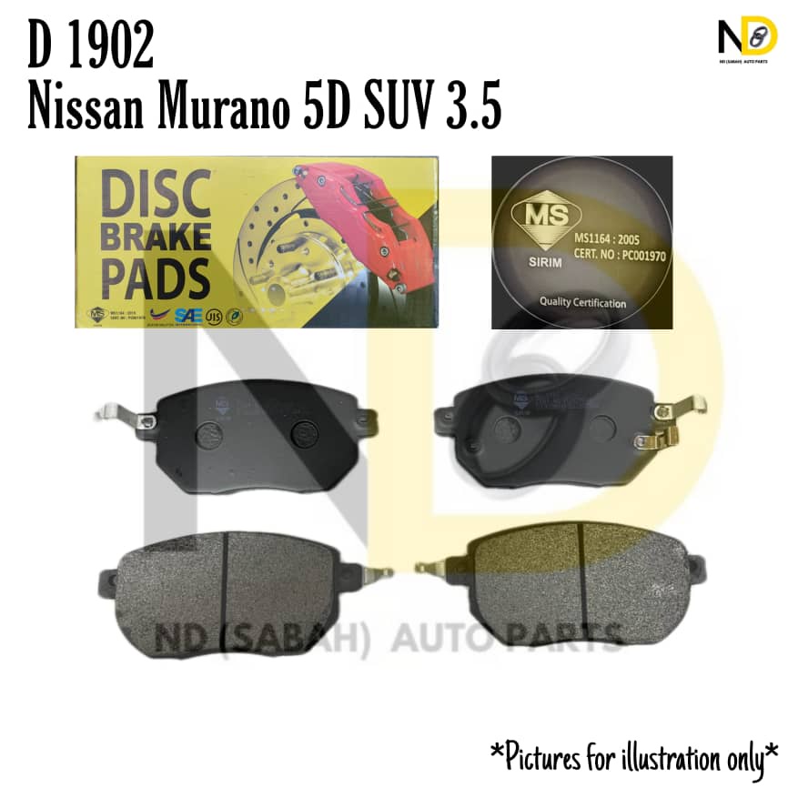 NISSAN MURANO 5D SUV 3.5 D1902 FRONT BRAKE PAD | Shopee Malaysia