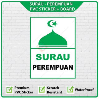 Surau Perempuan Sign ( Sticker Only / Sticker + Board | Shopee Malaysia