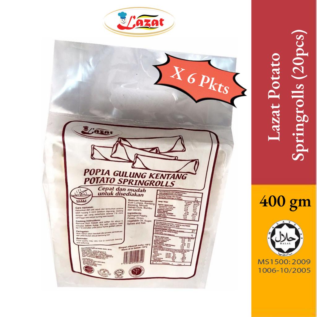 Lazat Springroll / Popia Gulung Potatoes Frozen (20pcs x 6 Packs x 400g ...