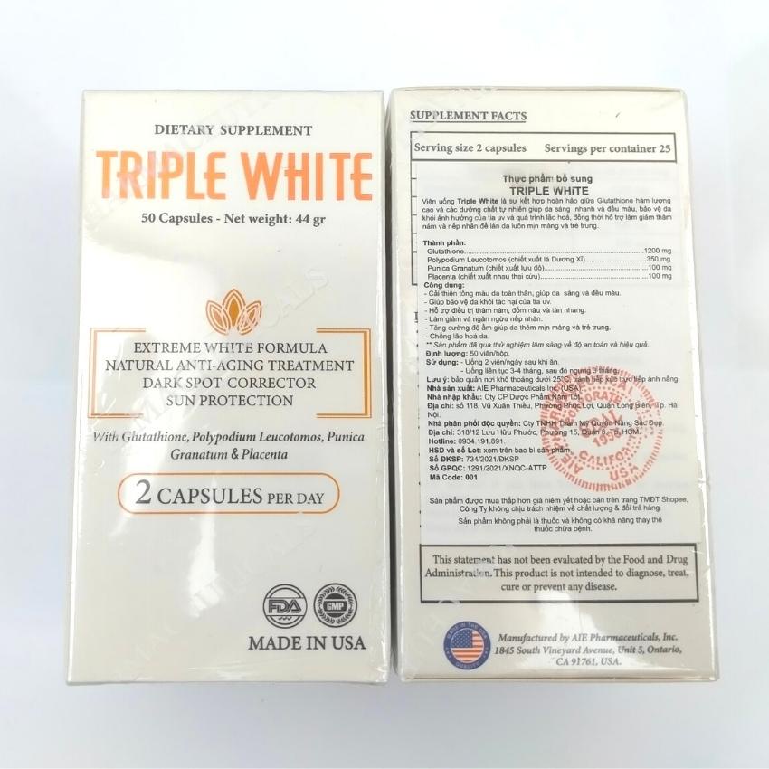 [GENUINE] Triple WHITE PILLS - GLUTATHION PILLS 1200MG SKIN WHITENING ...