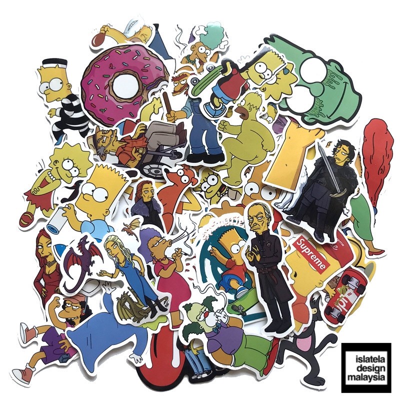 50pcs THE SIMPSONS Vinyl Decal graffiti STICKERS bomb for laptop ...
