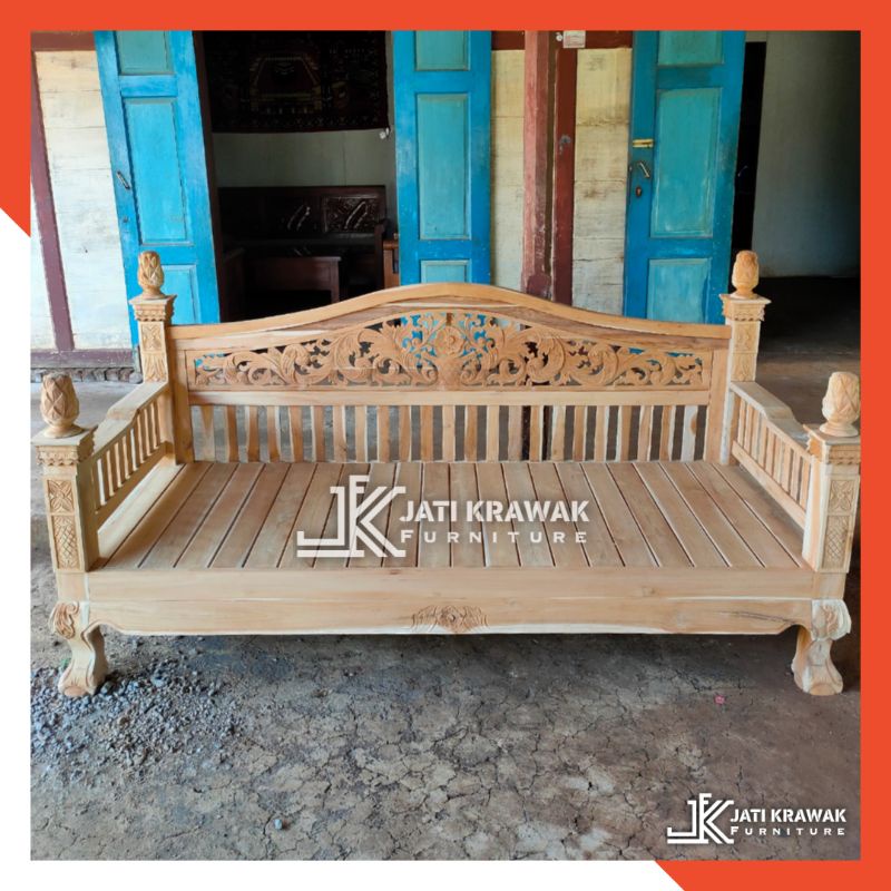 KAYU Ravana Bench curved pineapple claw legs | Ravana Daybed with teak wood tiger feet | Shopee ...