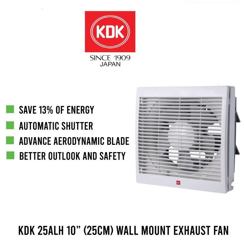 KDK 20ALH 8” / 25ALH 10“ Wall Mount Propeller Ventilating Fan / Exhaust ...