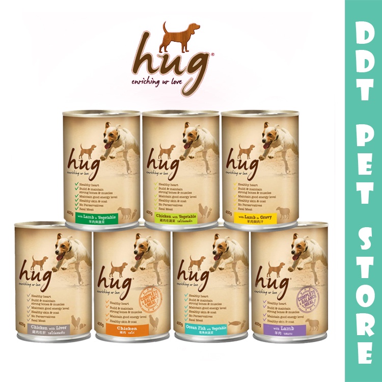 DDT Hug Dog Canned Food -400g Dog Wet Food (Chicken/ Chicken Liver ...