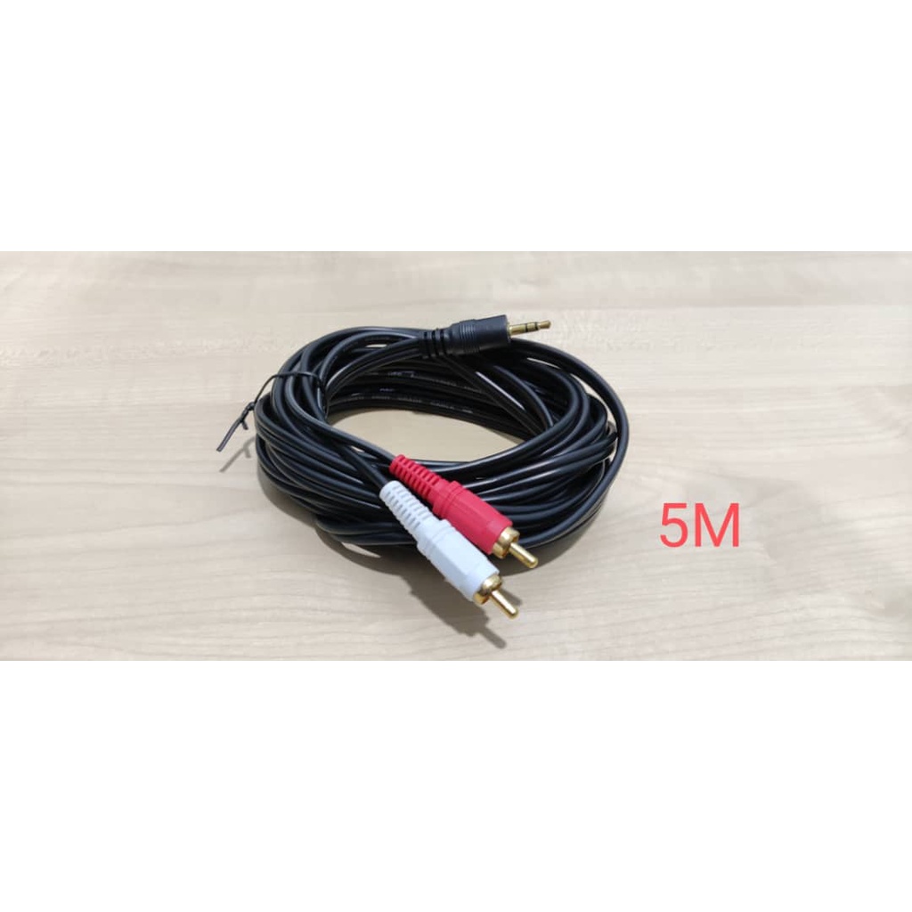 [1.5M 3M 5M ]High Quality Stereo Audio Aux 3.5mm Male (3 Line) to 2 RCA ...